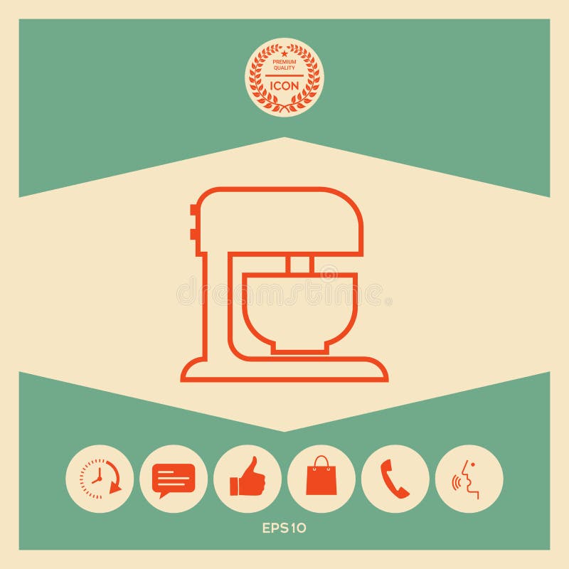 Kitchen mixer linear icon stock vector. Illustration of bowl - 118120781