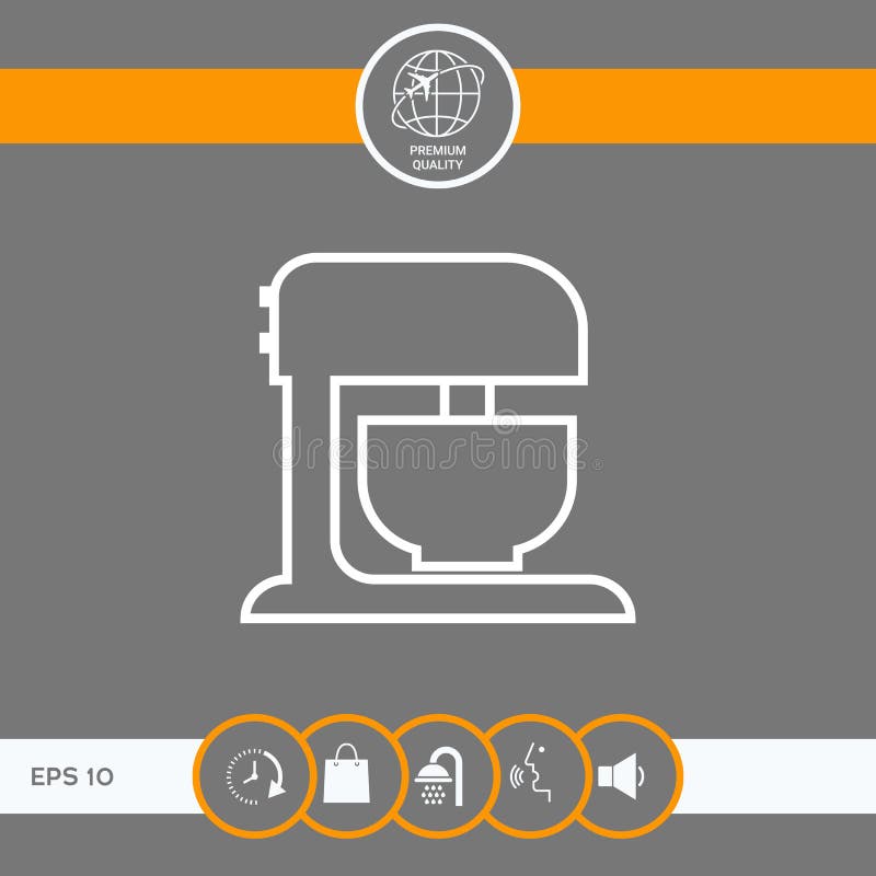 Kitchen mixer linear icon stock vector. Illustration of domestic ...