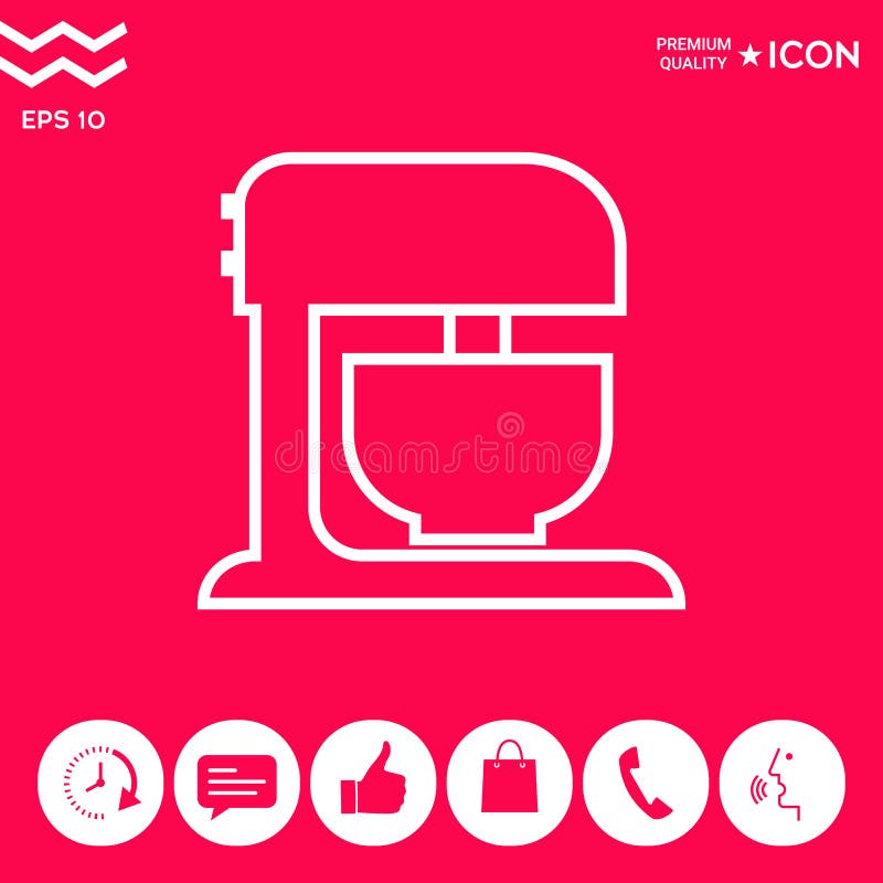 Kitchen mixer linear icon stock vector. Illustration of icon - 119976557
