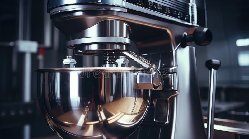 A Kitchen Mixer with a Metal Bowl on Top. Ideal for Culinary and Baking ...