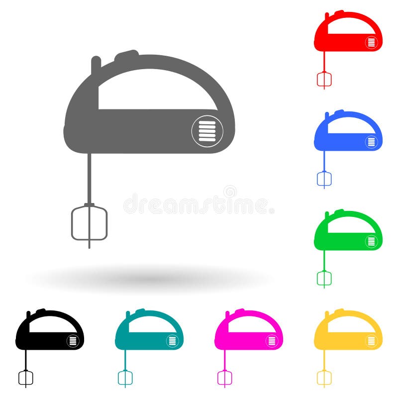 Kitchen Mixer Multi Color Style Icon. Simple Glyph, Flat Vector of ...
