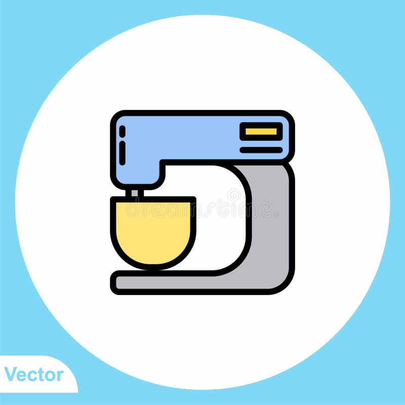 Kitchen Mixer Vector Icon Sign Symbol Stock Illustration - Illustration ...