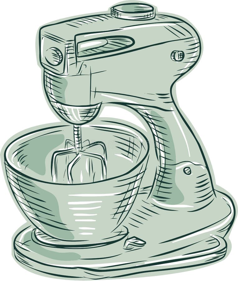 Vintage Kitchen Mixer Clip Art