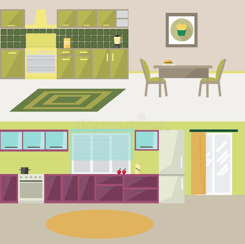 Flat Design Dining Table Stock Illustrations – 19,322 Flat Design ...