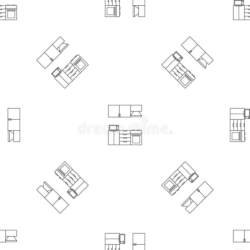 Kitchen Modern Furniture Pattern Seamless Vector Stock Vector ...