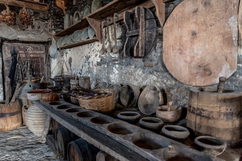 Old Kitchen in Monastery. Medieval Style Stock Image - Image of ...