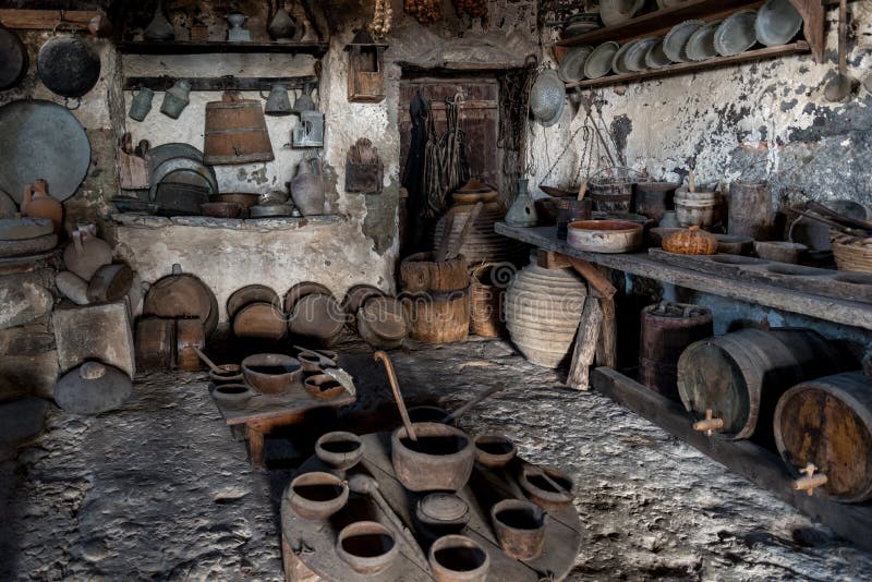 Old Kitchen in Monastery. Medieval Style Stock Image - Image of ...