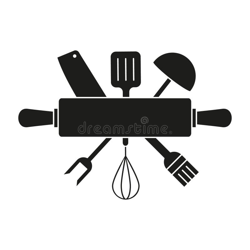 Kitchen Monogram Icon Vector Set. Kitchen Split Frame Illustration ...