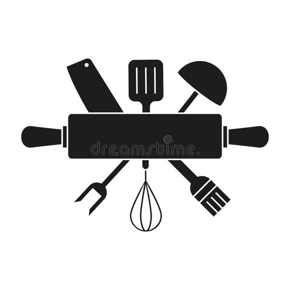 Kitchen Monogram Icon Vector Set. Kitchen Split Frame Illustration ...