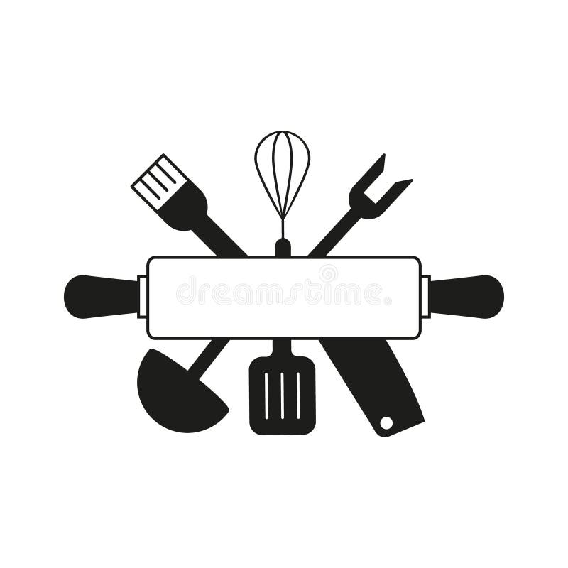 Kitchen Monogram Icon Vector Set. Kitchen Split Frame Illustration ...