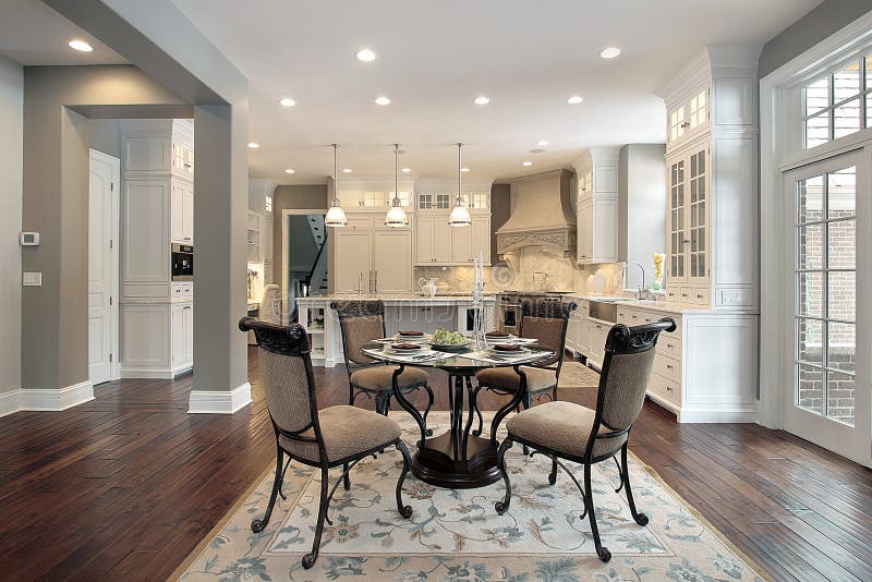 Kitchen in New Construction Home Stock Photo - Image of lighting ...