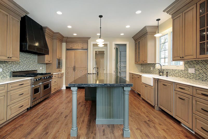 Kitchen in New Construction Home Stock Photo - Image of interior, room ...