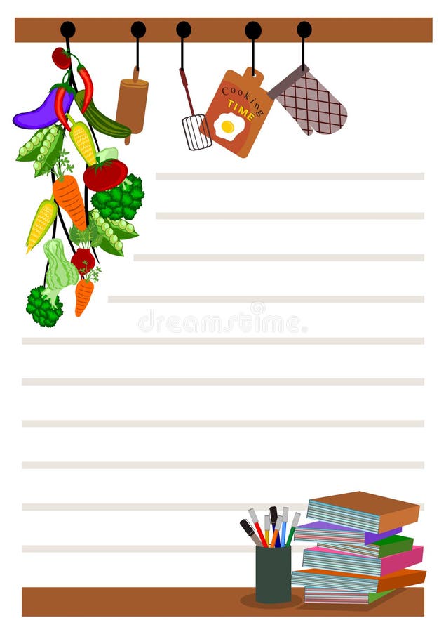 Kitchen Notes Template in Colourful Design for All Pupose. Stock ...
