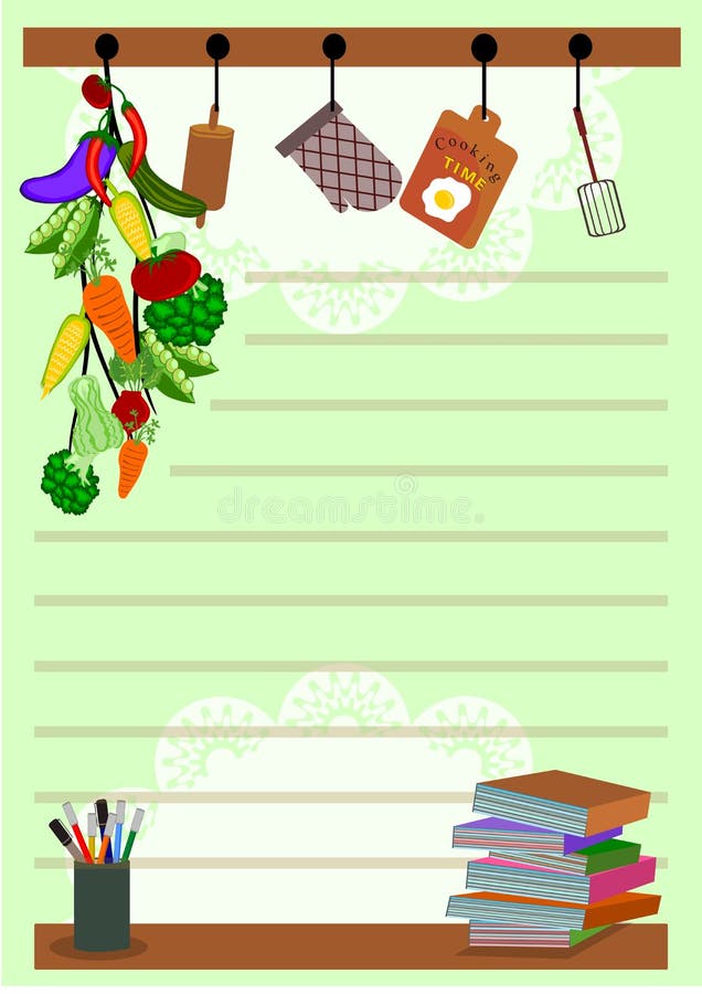 Kitchen Notes Template in Colorful Design Stock Illustration ...