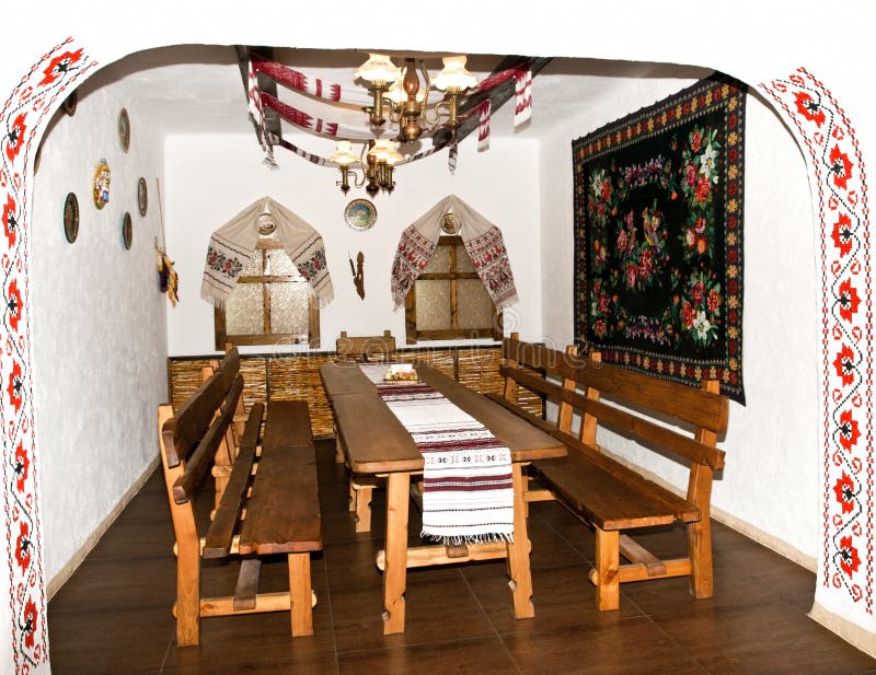The Kitchen in the Old Slavic Style Stock Photo - Image of restaurant ...