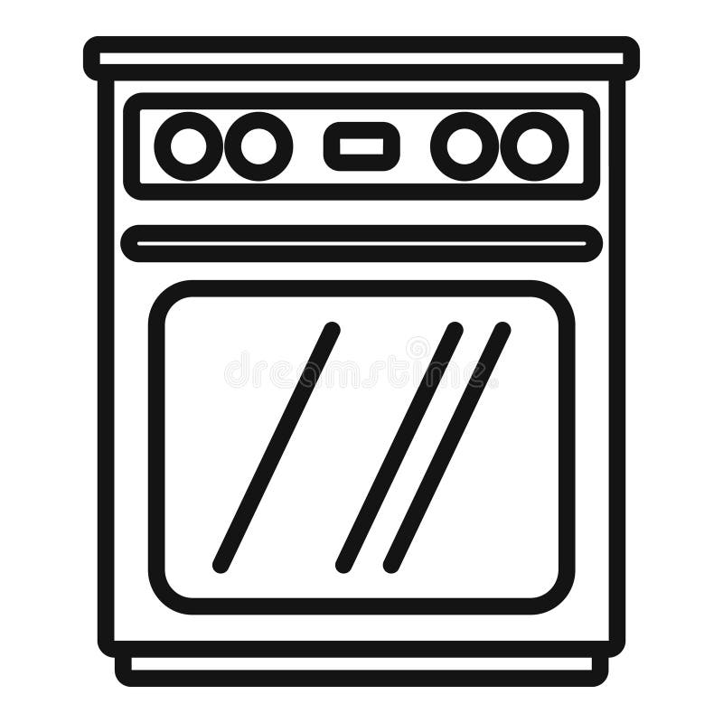 Kitchen Oven Icon Outline Vector. Interior Room Stock Illustration ...