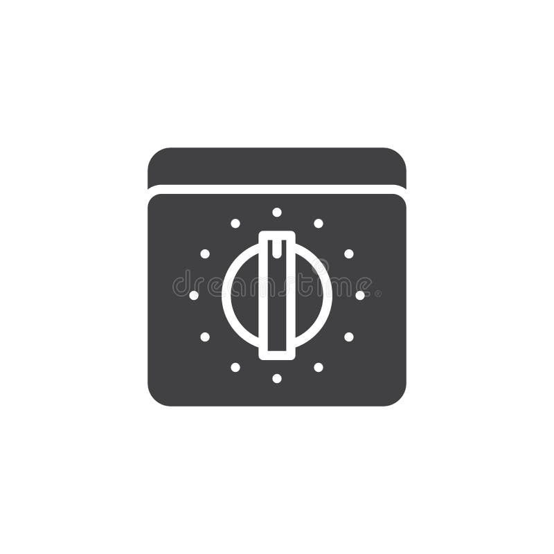 Kitchen Oven Knob with Timer Icon Vector Stock Vector - Illustration of ...