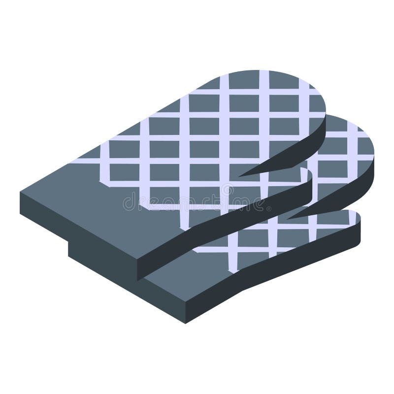 Kitchen Oven Mitts Layered in Isometric View Stock Vector ...