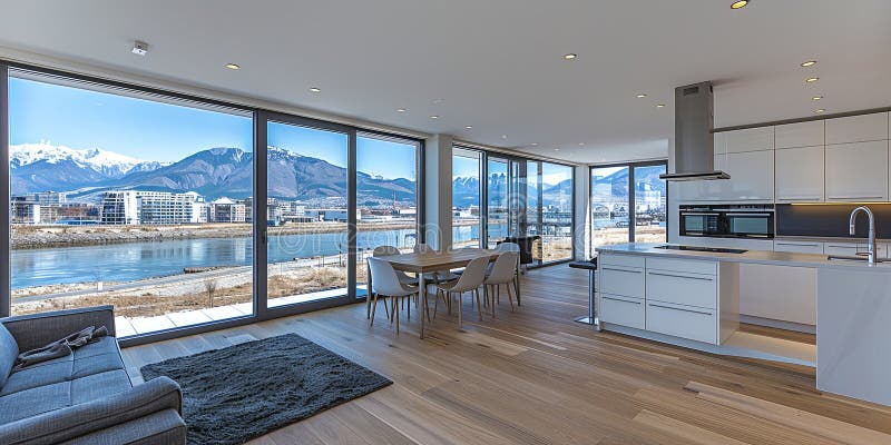 The Kitchen with a Panoramic Look: Huge Windows that Open the View of ...