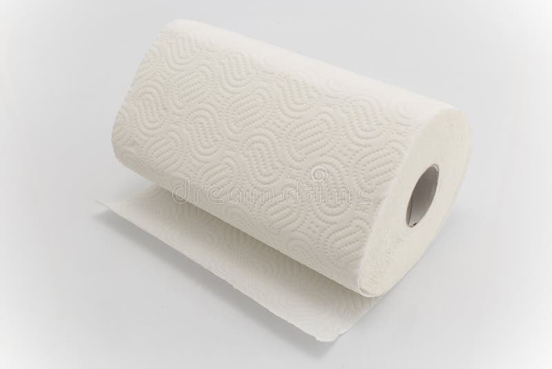 Kitchen Paper Towel on a White Background Stock Photo - Image of porous ...