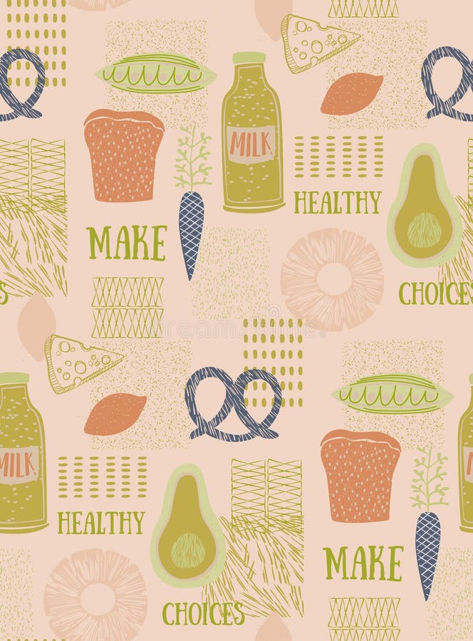 Kitchen Pattern Seamless Design Graphic Stock Vector - Illustration of ...