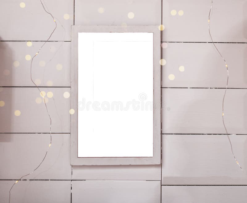 Kitchen Poster Mockup, White Blank Wall Art in Frame Stock Photo ...