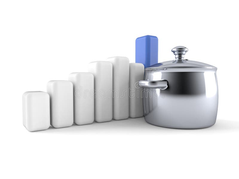 Kitchen pot with chart stock illustration. Illustration of object ...