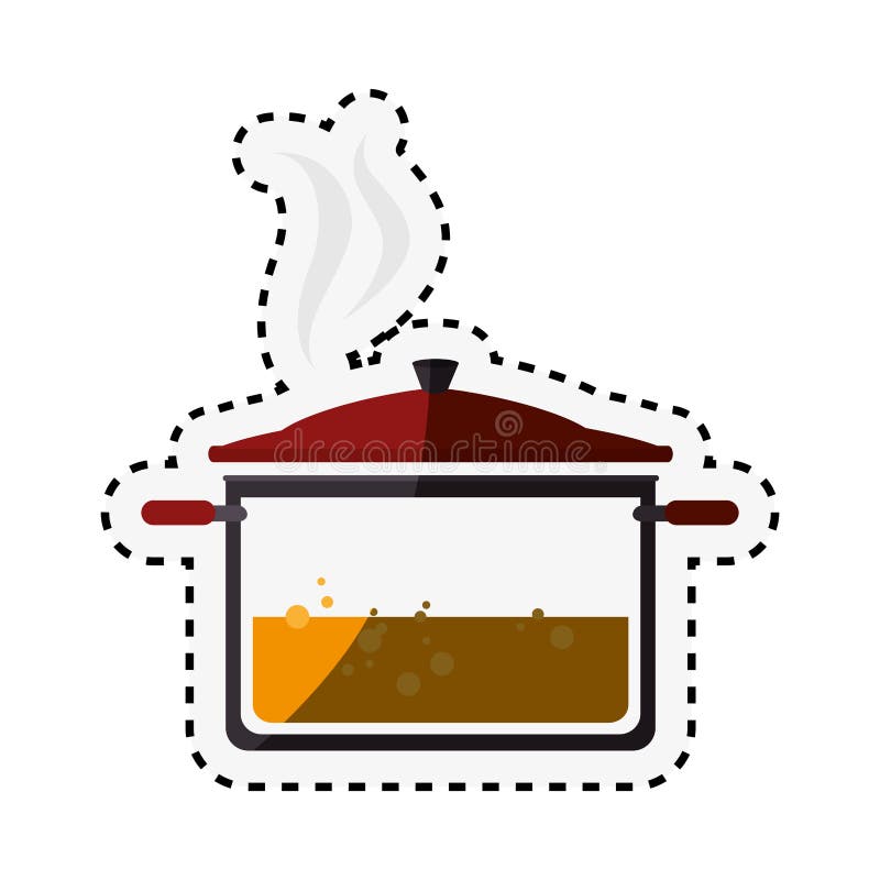 Kitchen pot cooking icon stock illustration. Illustration of recipe ...