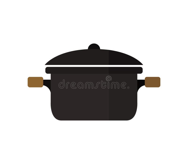 Kitchen Pot Icon Illustrated on White Background Stock Illustration ...