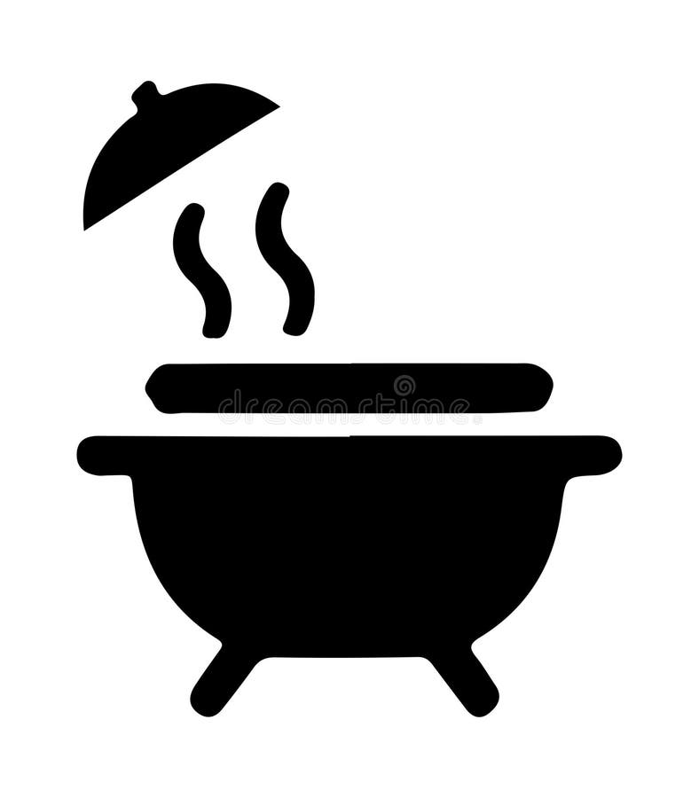 Kitchen Pot Icon Vector Image, Fondue Pot Icon Stock Vector ...