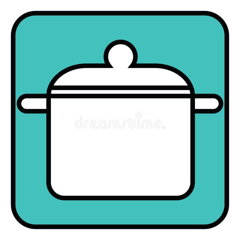 Kitchen pot, icon stock vector. Illustration of style - 258923653