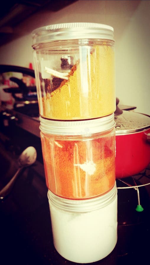 Kitchen Powder Bottle Spicy Stock Photo - Image of glass, produce ...