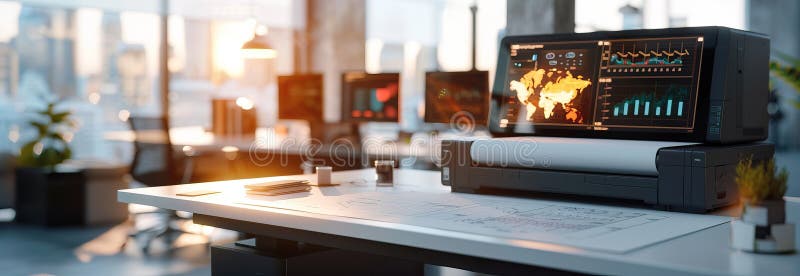 A Kitchen with a Printer on the Counter by AI Generated Image Stock ...
