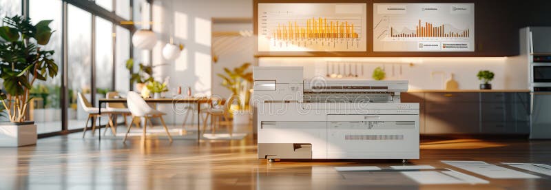 A Kitchen with a Printer on the Counter by AI Generated Image Stock ...