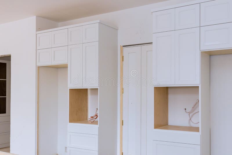 Kitchen in the Process of Assembling Cabinets Kitchen Being Remodeled ...