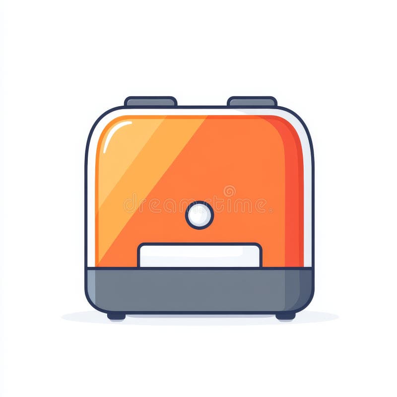 A Kitchen-ready Icon Featuring a Cartoon Toaster in Orange and White ...