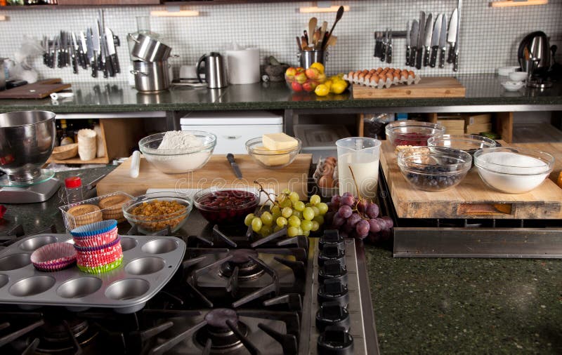 Kitchen ready to be used stock image. Image of butter - 22276701