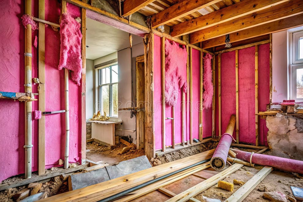 Stunning Kitchen Renovation Reveal Exposed Structural Elements Insulation Pipework Showcase ...