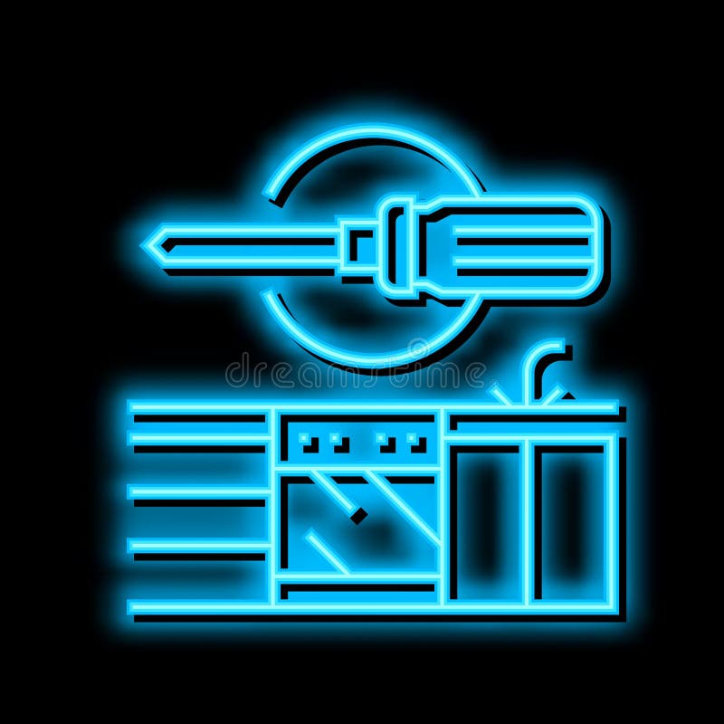 Kitchen Repair Neon Glow Icon Illustration Stock Vector - Illustration ...
