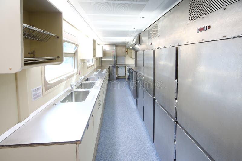 The Kitchen in the Restaurant Car in the Train, Editorial Stock Image ...
