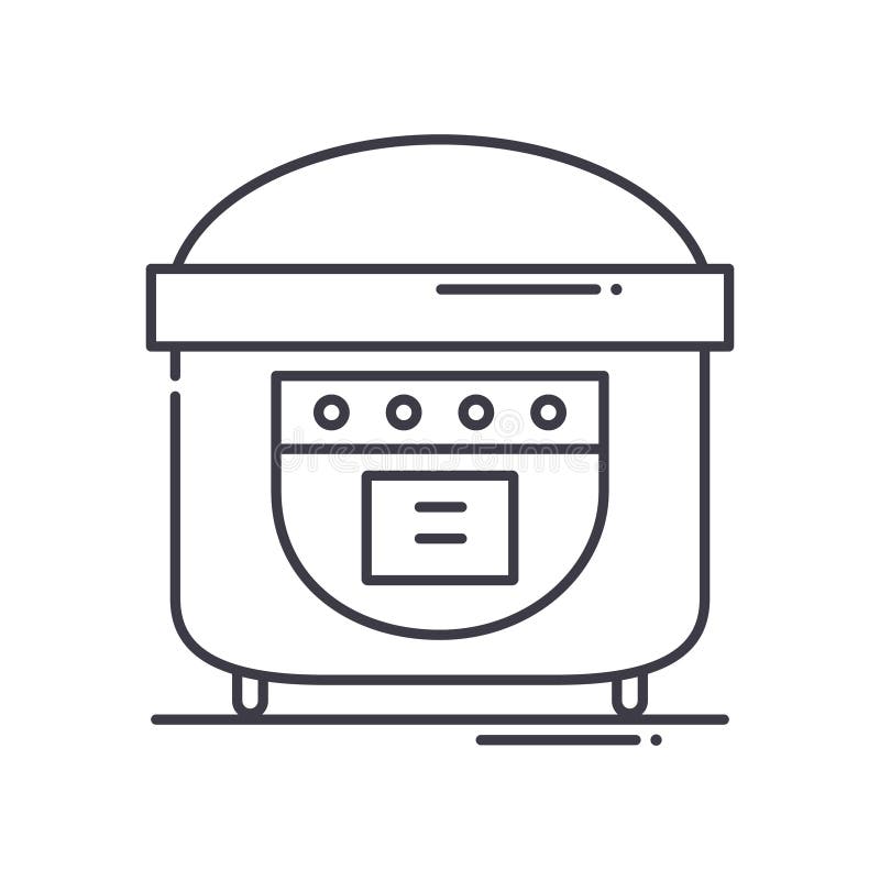 Kitchen Rice Cooker Icon, Linear Isolated Illustration, Thin Line ... Kitchen Rice Cooker Icon, Linear Isolated Illustration, Thin Line ...