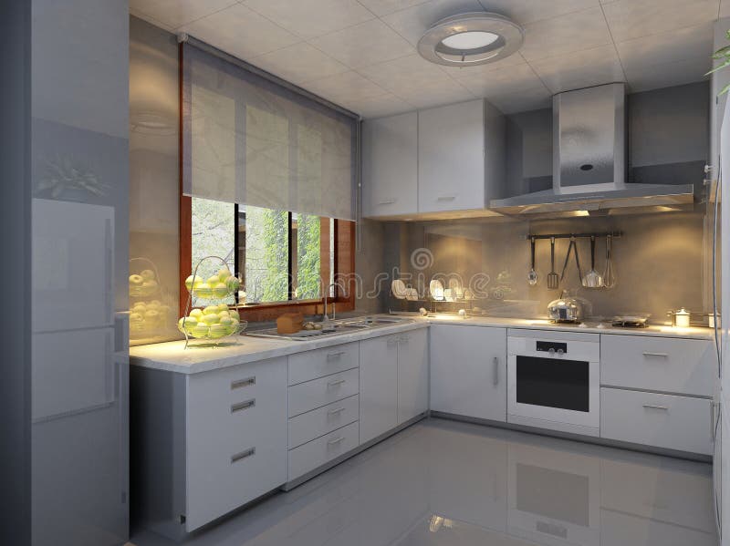 Kitchen room stock illustration. Illustration of ambient - 80713138