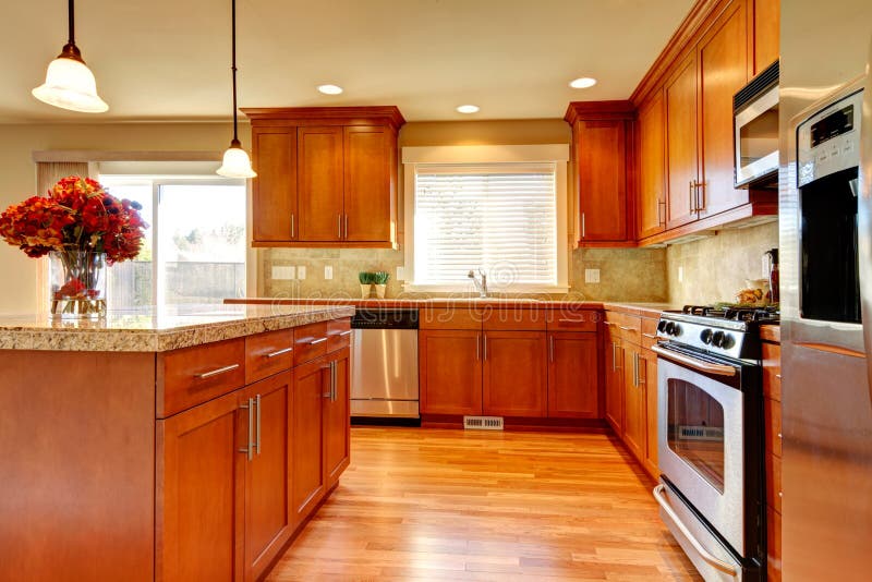 Kitchen room design stock photo. Image of large, northwest - 37591396
