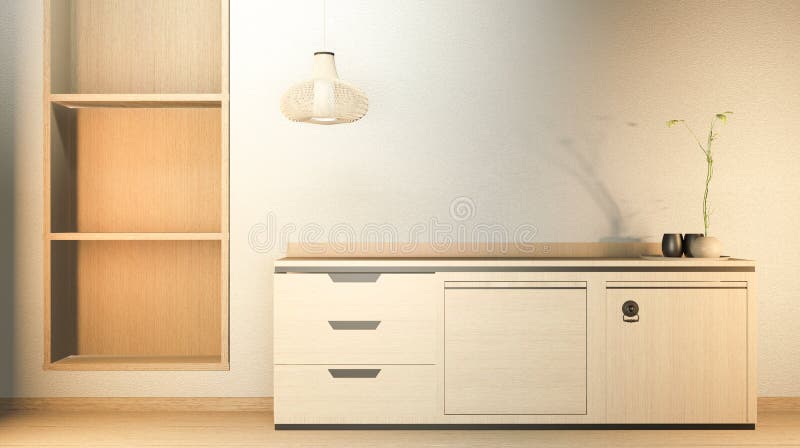 Room Kitchen Room Scene Mock Up with Wooden Counter Kitchen and ...