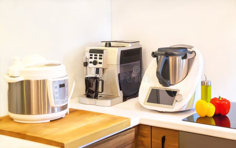 Kitchen`s Modern Machines. Automatic Food Processors, Coffee Machine ...