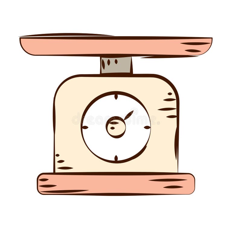 Kitchen Scale Cartoon Icon. Vector Stock Vector - Illustration of ...