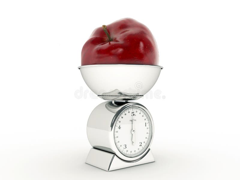 Kitchen Scale with Giant Apple Stock Image - Image of closeup, kilogram ...