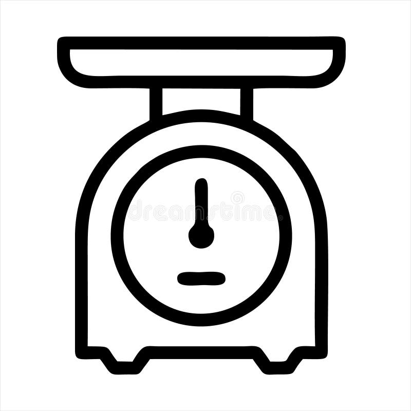 Kitchen Scale Icon Isolated on White Background from Technology Devices ...