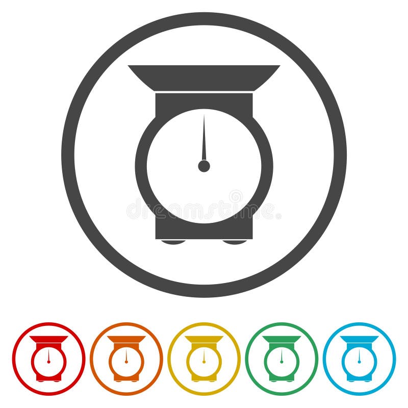 Kitchen Scale Icon on a White Background Stock Vector - Illustration of ...