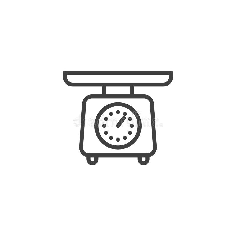 Kitchen scale line icon stock vector. Illustration of thin - 196187746